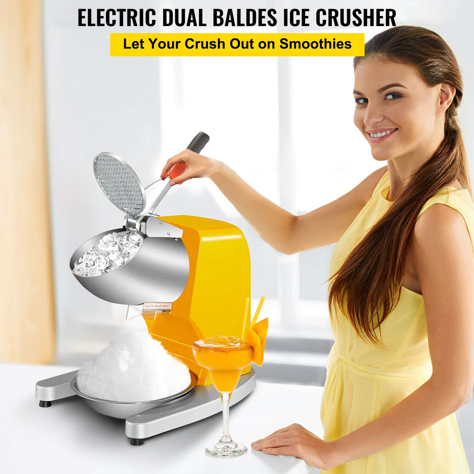 VEVOR Ice Shaver Machine Snow Cone Maker 210LBS Electric Ice Crusher ...