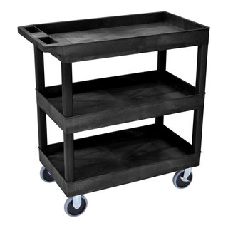 Hd High Capacity 3 Tub Shelves Cart, Black - Contemporary - Utility ...