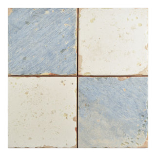 Artisan Ceramic Floor and Wall Tile, Damero Azul, Sample - Farmhouse ...