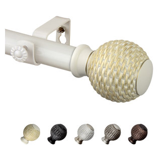 Wicker 1" Curtain Rod, 28-48" - Tropical - Curtain Rods - by Rod Desyne ...