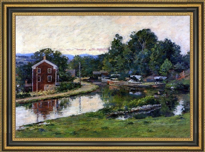 Theodore Robinson Evening at The Lock Framed Canvas Print, 16"x24 ...