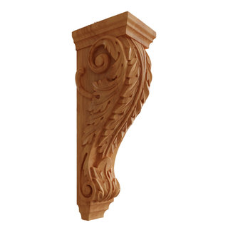 Small Fig Leaf Corbel, Alder, 2 5/8"Wx3 3/4"Dx6 5/8"H, 6-Pack, 6 1/2 ...