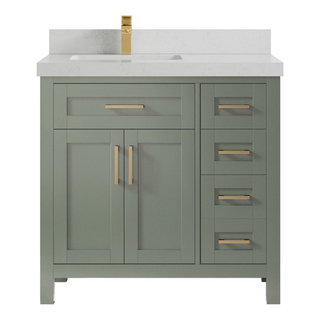 Cambridge 36" Left Offset Bath Vanity, 36" Left Offset - Transitional ...