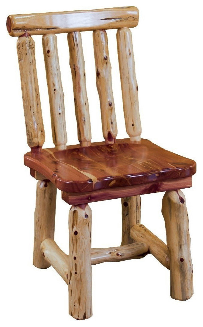 Red Cedar Log Slab Trestle Dining Set, 36" X 72" - Rustic - Dining Sets ...