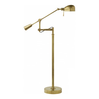 RL Natural Brass '67 Boom Arm Floor Lamp - Traditional - Floor Lamps ...