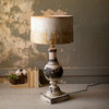 Distressed Finish Metal Table Lamp Rustic Round 34" Antique Vintage ...