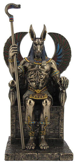 Egyptian God Anubis Sitting In A Throne, Egyptian Statue - Southwestern ...