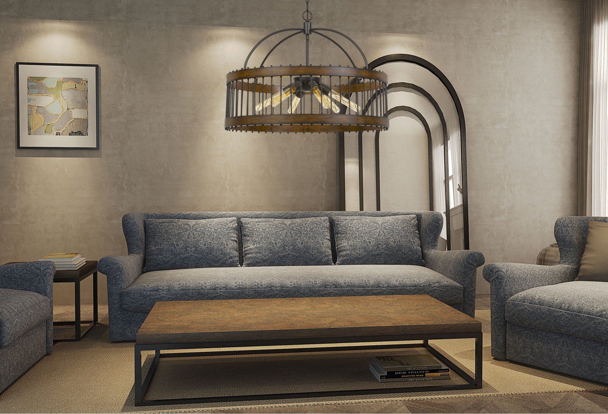 Cal Lighting FX-3700-6L Cantania 6 Light 29"W Chandelier - Industrial ...