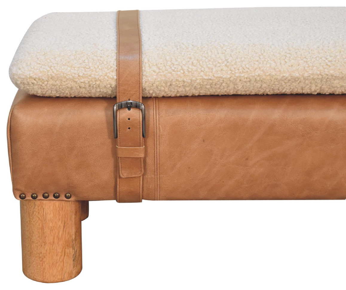 Strapped Cyclinder Bench - Transitional - Upholstered Benches - by ...