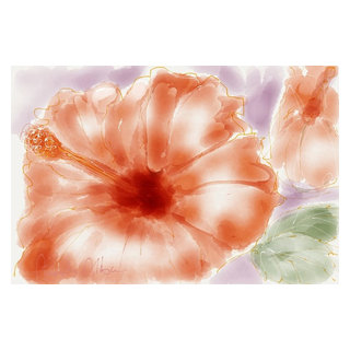 Marmont Hill, "Pink Hibiscus" by Arthur Pina Painting Print on Wrapped ...