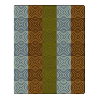 Flagship Carpets FA1305-58FS 10' 6"x13' 2" Bullseye Blocks Earth Tone ...
