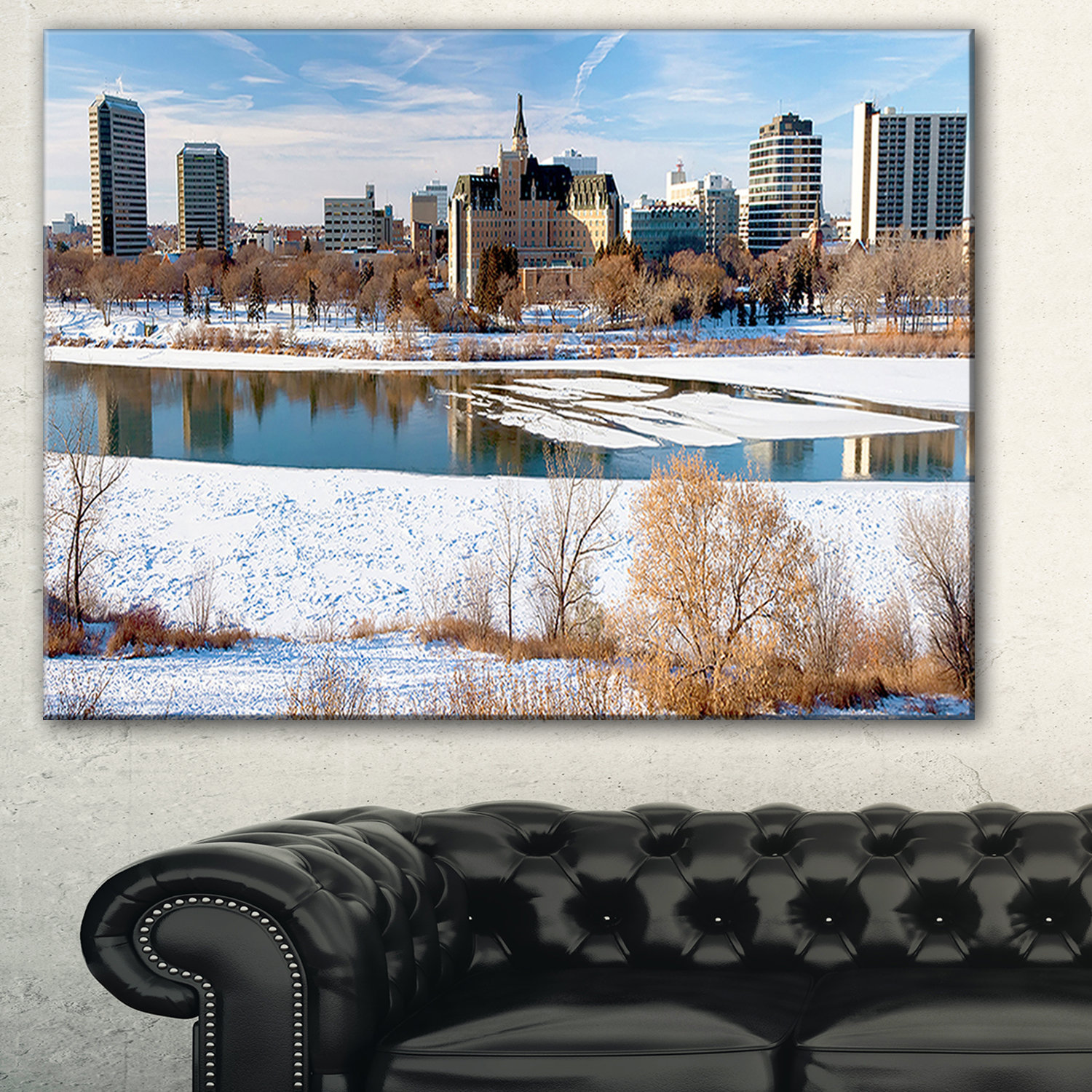 "City of Saskatoon Winter Panoramic" Landscape Wall Art, 32"x16 ...