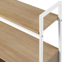 Modern Industrial Console Table, White Metal Frame & 3 Open Cubbies ...