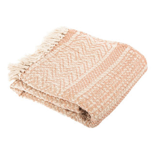 Safavieh Becks Fringe Throw Copper/Beige, #N/A - Scandinavian - Throws ...