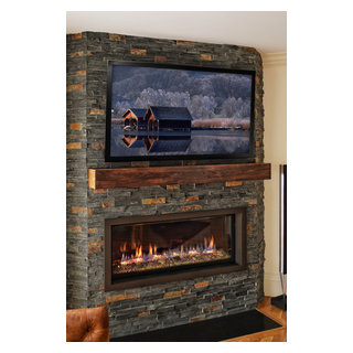 rustic linear fireplace - Contemporary - New York - by Ember Fireplaces ...