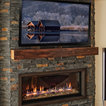 rustic linear fireplace - Contemporary - Living Room - New York - by ...