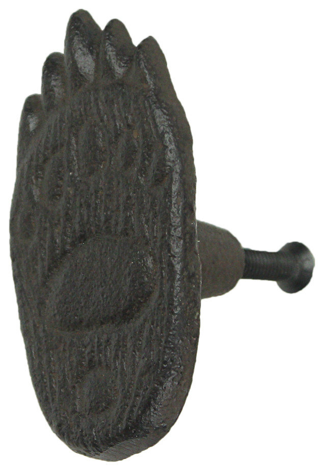 Set of 6 Cast Iron Animal Tracks Bear Paw Cabinet Knob Drawer Pulls ...