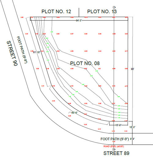 Elevations for irregular shaped site plan