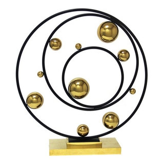 Metal Tabletop Sculpture, Gold and Black - Contemporary - Decorative ...
