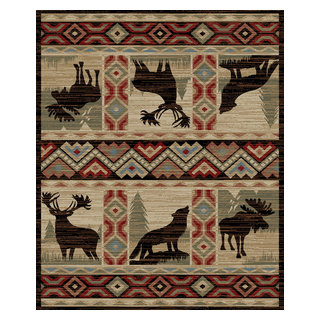 American Destination Yellowstone Multi Lodge Area Rug, 5'3"x7'3 ...