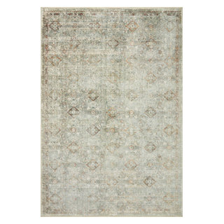 Loloi Sonnet Lagoon / Gold Area Rug, 3'-7" x 5'-7" - Contemporary ...