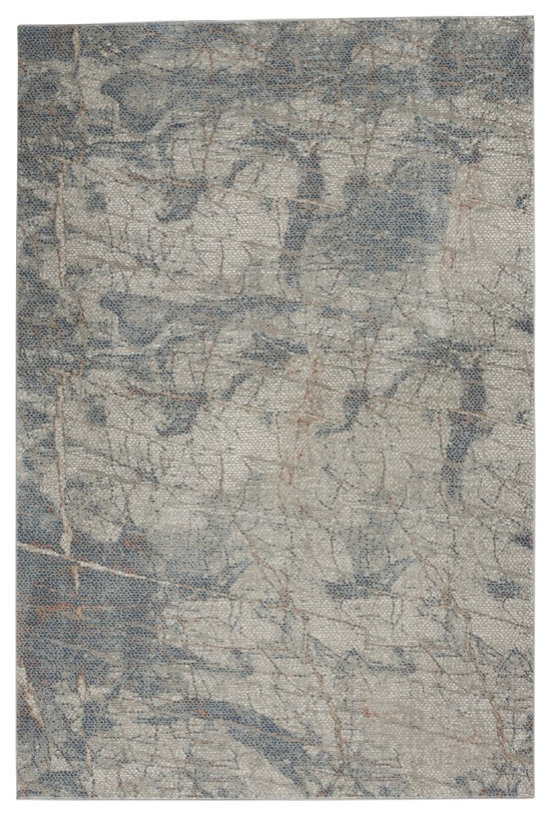 Nourison Rustic Textures RUS15 Light Grey/Blue Contemporary Area Rug, 9 ...