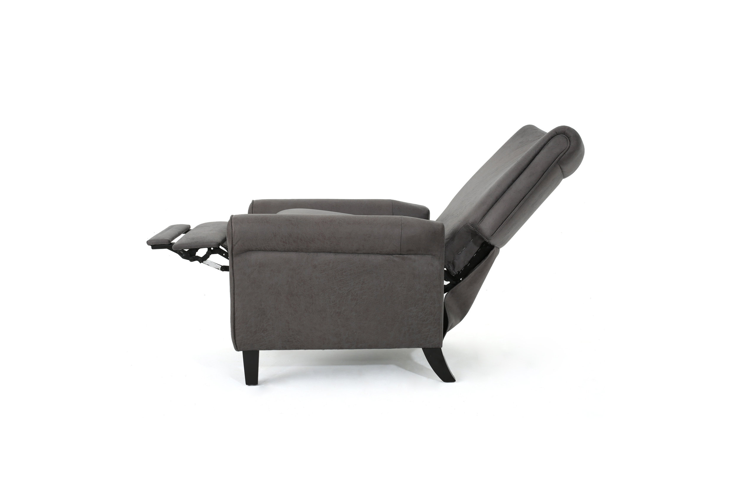 GDF Studio Charlene Traditional Slate Microfiber Recliner Chair ...