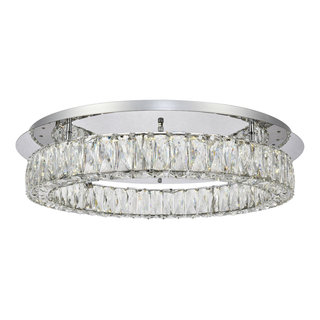 Monroe 1 Light Flush Mount, Chrome - Contemporary - Flush-mount Ceiling ...