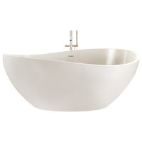 Eviva Cloud 63" Solid Surface Freestanding Bathtub, Matte White ...