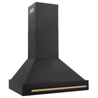 ZLINE 36" Black Stainless Range Hood with Champagne Bronze (BS655-36-CB ...