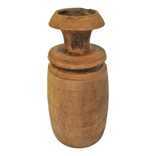 Consigned Old India Wood Pot 2 - Rustic - Indoor Pots And Planters - by ...