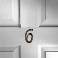 Mascot Hardware Hammered 6" Antique Brass House Number - 6 - Rustic ...