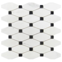 Carrara Octave Polished Mosaic Tile, 11"x11", Set of 50 - Traditional ...