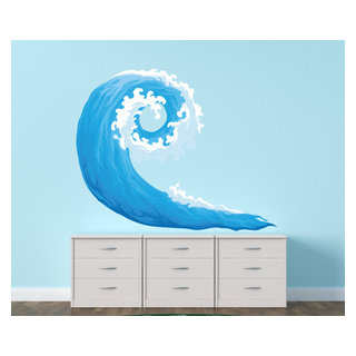 Waves Vinyl Wall Decal WavesUScolor003, 10 in. - Contemporary - Wall ...