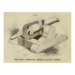 "Brayton's Improved Breech-loading Cannon" Paper Print by Inventions ...