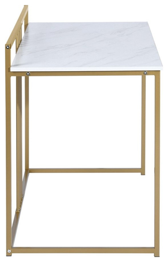 Homycasa 47" Retangular Wood Top & Metal Frame Computer Desk in White ...