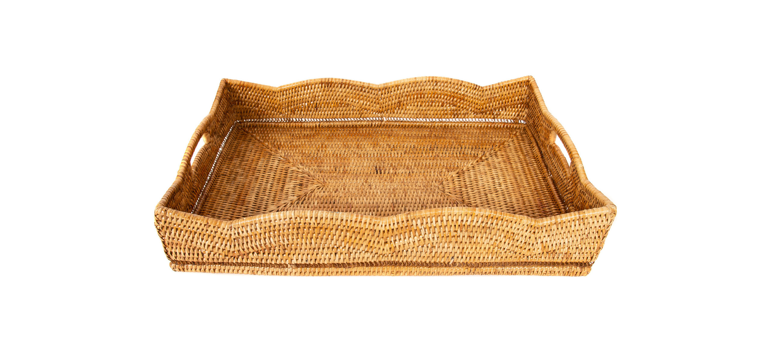 Artifacts Rattan™ Scallop Collection Rectangular Tray - Tropical ...