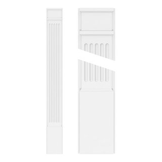 Fluted PVC Pilaster w/Capital & Base (Pair), 10"W x 82"H - Traditional ...