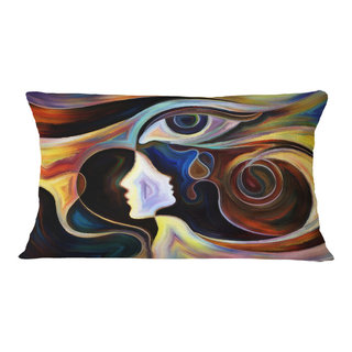 Colorful Intuition Abstract Throw Pillow, 12"x20 - Contemporary ...