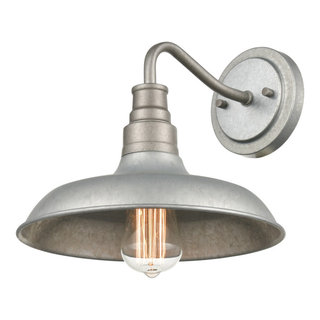 1 Light 11 in. Galvanized Outdoor - Farmhouse - Outdoor Wall Lights And ...