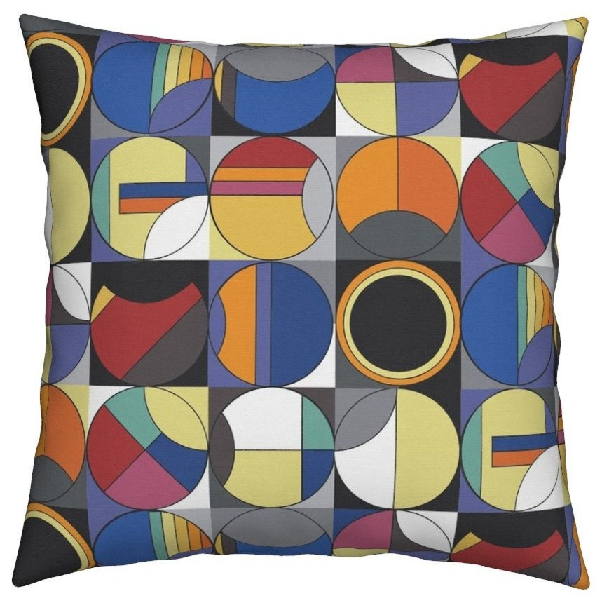 Solar Eclipse Sun Geometric Circles Lines Throw Pillow - Contemporary ...