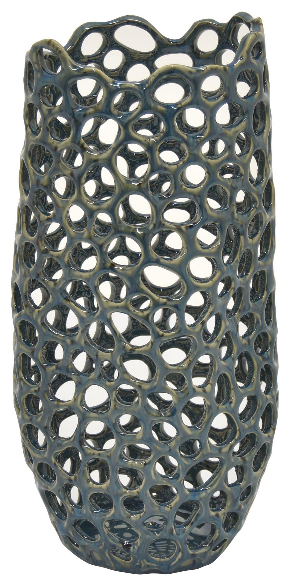 Plutus Brands Ceramic Vase, Blue Porcelain - Contemporary - Vases - by ...