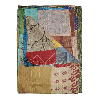 HomeRoots 60" x 90" Silk Multicolor Throws - Contemporary - Throws - by ...