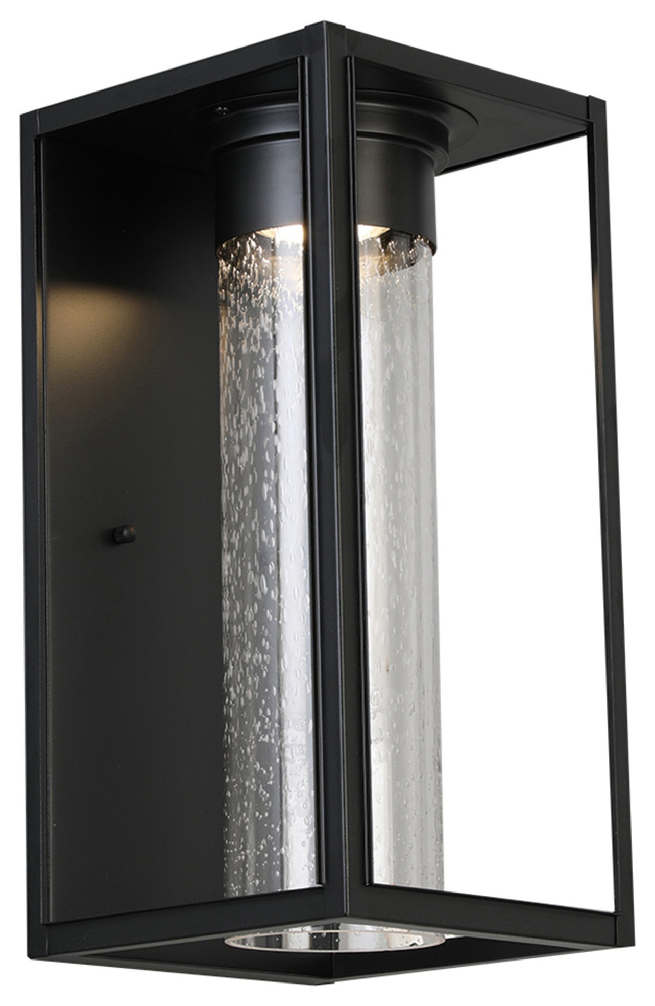 Walker Hill, 15" LED Outdoor Wall Light, Matte Black Finish, Clear ...