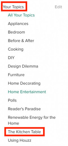 Houzz, c'mon when I say Kitchen Table discussion group, you know what