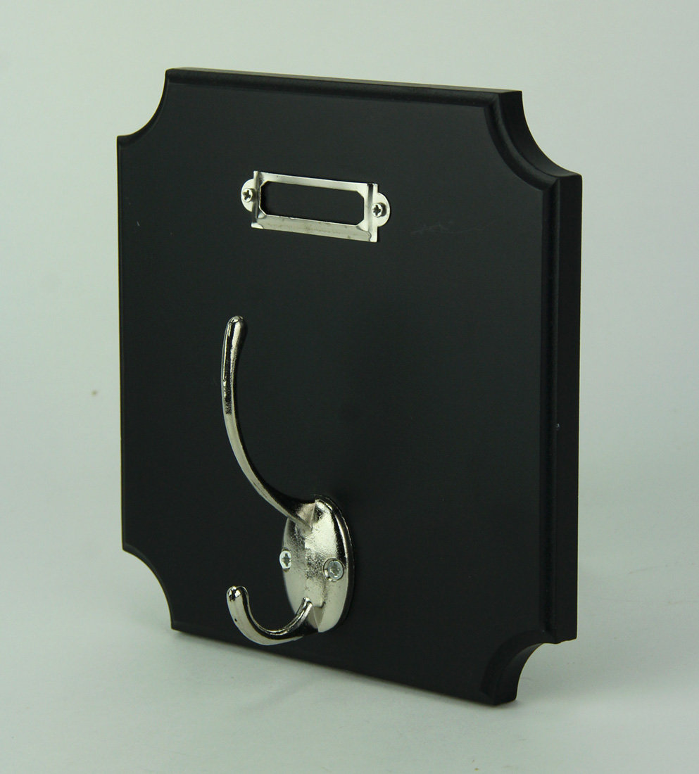 Classic Black and Silver Square Wall Hook Set of 3, One Size ...