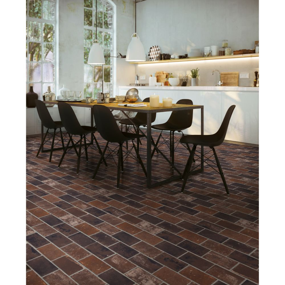 Capella Red 5X10 Brick Pattern Matte Porcelain Tile - Traditional ...