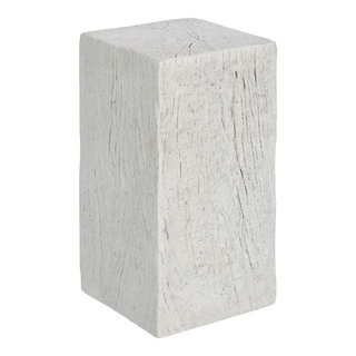 Log Prism Pedestal, Roman Stone, 9x9x18"h - Rustic - Plant Stands And ...