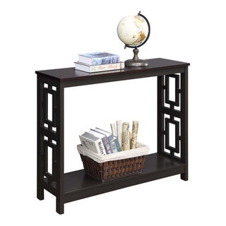 Town Square Console Table with Shelf, Espresso - Contemporary ...