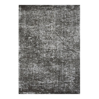 Hand Woven Polyester Jeanne Oriental Area Rug, Dark Chocolate, White ...